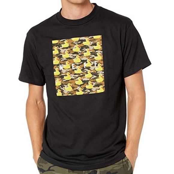 Neff | Shirts | Nwt Neff Black Camo Rubber Duck Quad Shirt Brown L ...